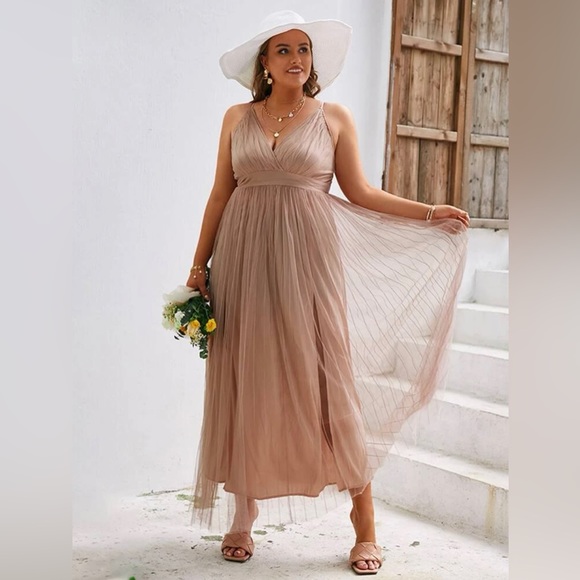 Simplee Apparel | Dresses | Simplee Formal Maxi Dress In Beige Tan Xl ...